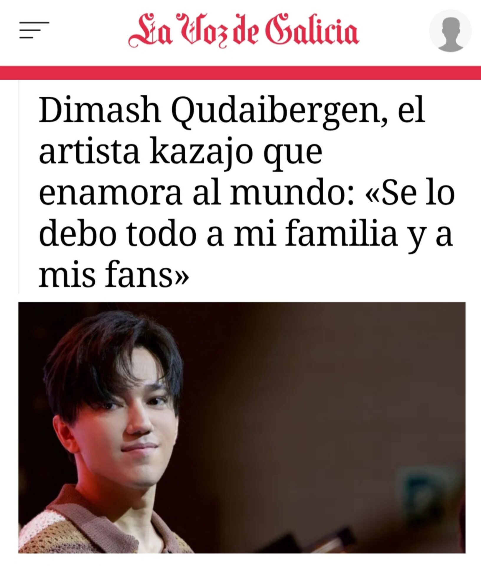 Dimash Qudaibergen Gives Interview to Spanish Newspaper La Voz de GaliciaInformation Portal ...